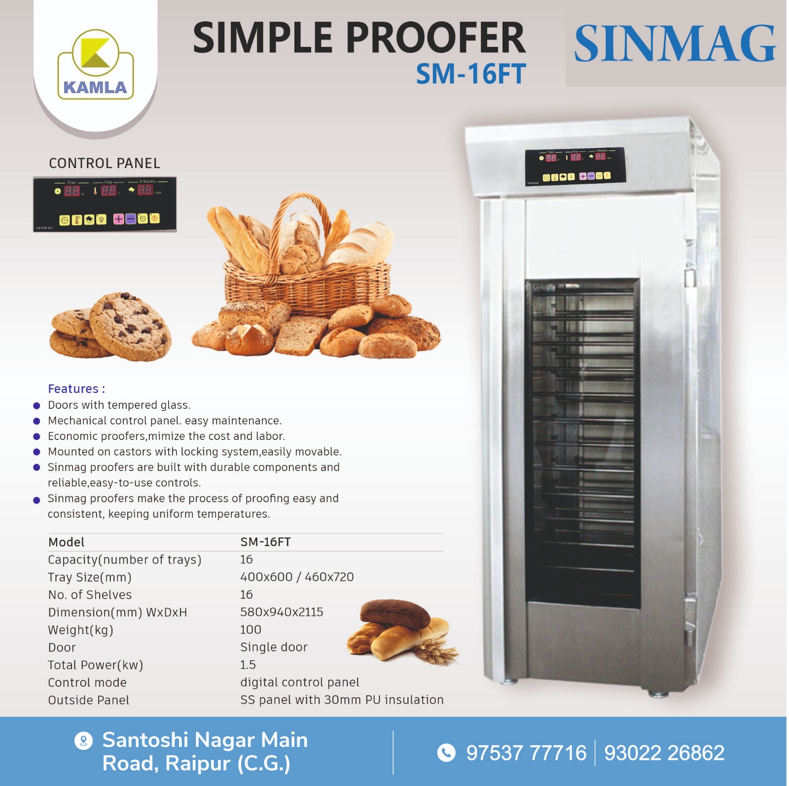 Sinmag Single Door Proofer SM-16FT with 16 Shelves